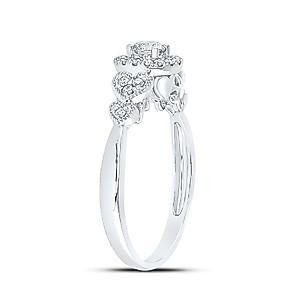 Dazzlingrock Collection 14kt White Gold Round Diamond Solitaire Bridal Wedding Engagement Ring 1/2 Cttw