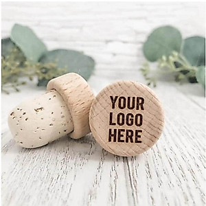 Customized Wood Wine Stopper -Wedding Party Favor Decor Personalized Bottle Cork Toppers with Laser Design Name Gift for Guest Wedding Winery Wine Stopper Customization,Custom,30pcs