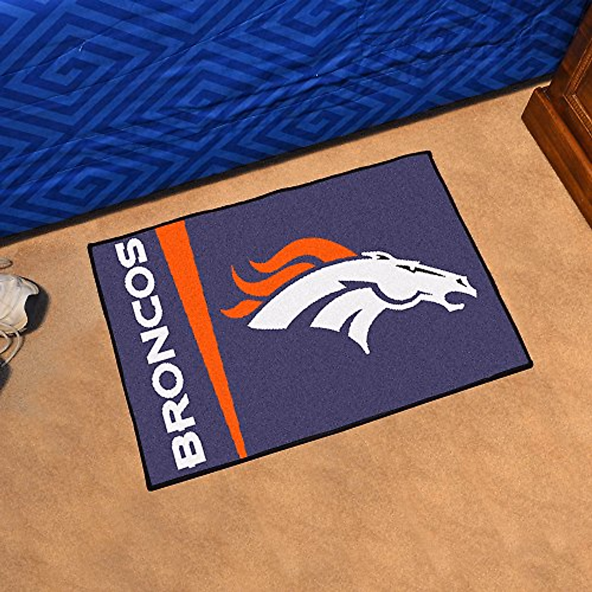FANMATS 8229 Denver Broncos Starter Mat Accent Rug - 19in. x 30in. | Sports Fan Home Decor Rug and Tailgating Mat Uniform Design