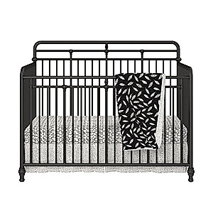 Little Seeds Monarch Hill Hawken 3 in 1 Convertible Metal Crib, Black