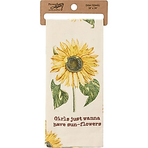 Primitives by Kathy Girls Just Want to Have Sun-Flowers Decorative Kitchen Towel, Small