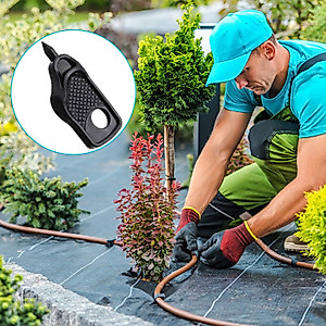 Mudder 10 Pieces Drip Irrigation Hole Punch Tool 4 mm Mini Tubing Drip Watering Hose Accessories for 1/4 Inch Hose, Black