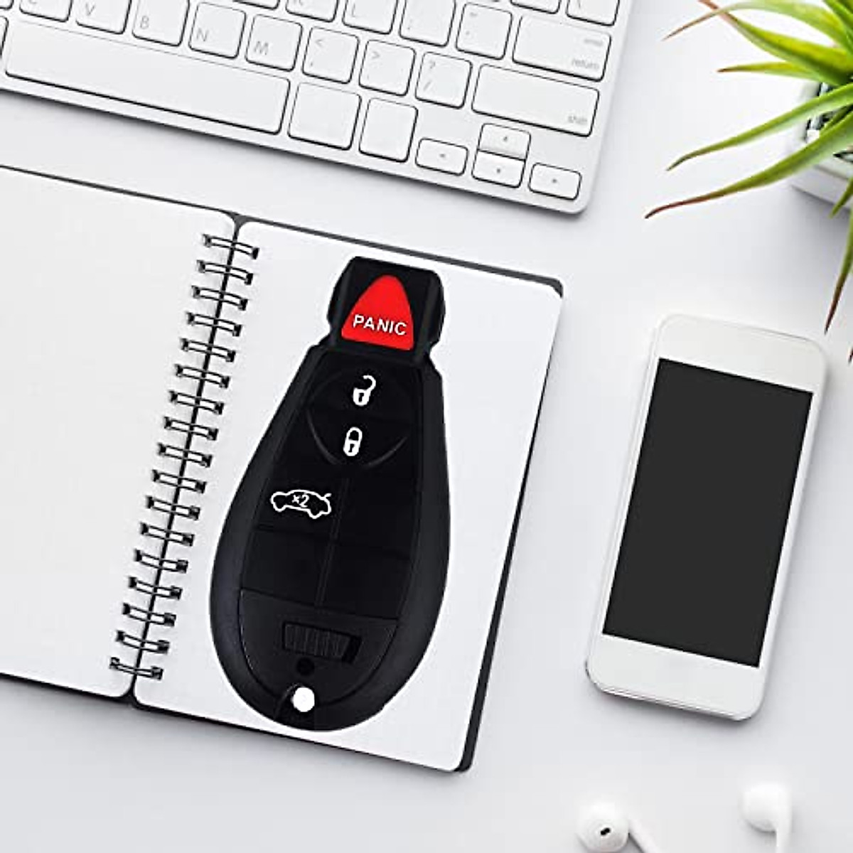 Key Fob Replacement Fit for 2008-2013 Dodge Charger Journey Durango/ 2008-2014 Grand Caravan Challenger/ 2008-2011Chrysler 300 Keyless Entry Remote Start Control M3N5WY783X, Set of 2