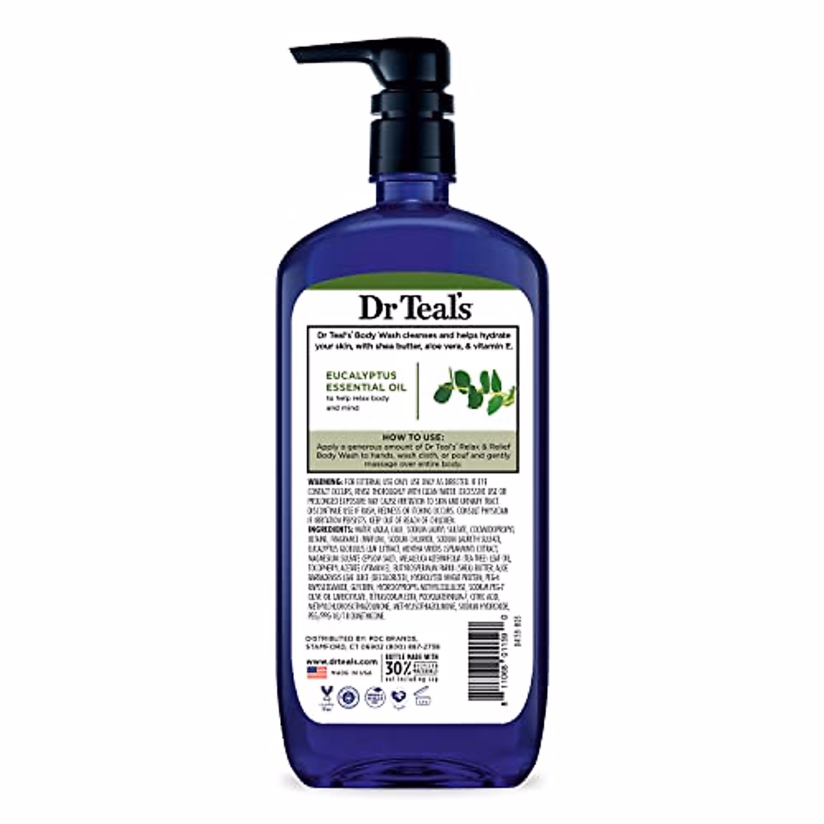 Dr Teal's Ultra Moisturizing Body Wash Relax and Relief with Eucalyptus Spearmint, 24 Fluid Ounce