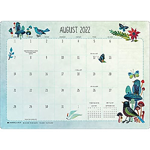 Geninne Zlatkis 2022 - 2023 Desk Pad Monthly Calendar (17-Month Aug 2022 - Dec 2023, 18.75" x 13.5"): Feathered Friends