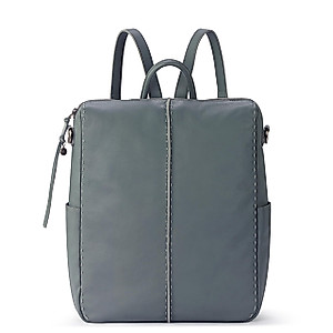 The Sak Los Feliz Backpack in Leather, Detachable Shoulder Strap, Dusty Blue
