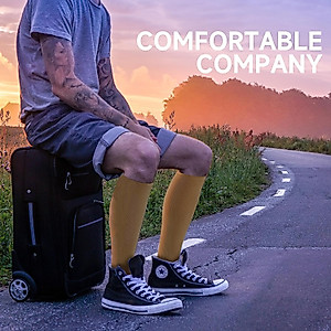 bropite Toeless Compression Socks for Women&Men-2 Pairs Open Toe Compression stocking Support 15-20mmhg Knee High Circulation