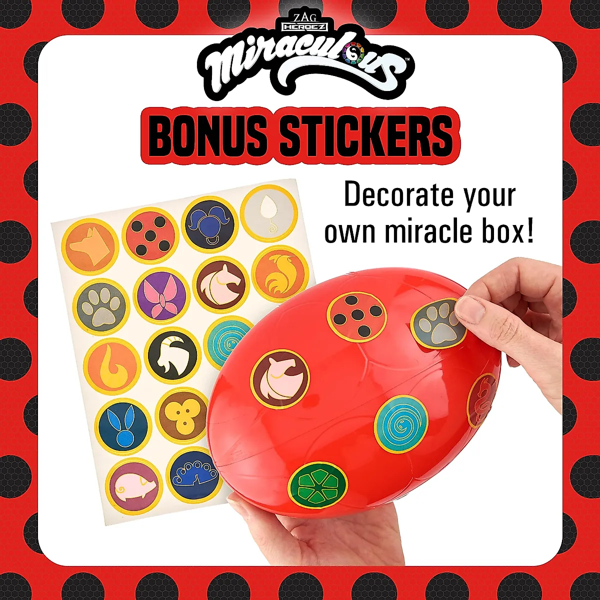 Miraculous 13pc Surprise Miracle Box -Zag Heroez Themed Ladybug And Cat Noir Toys Surprise with Stickers For Kids, Treasure Prizes, Birthday Favors