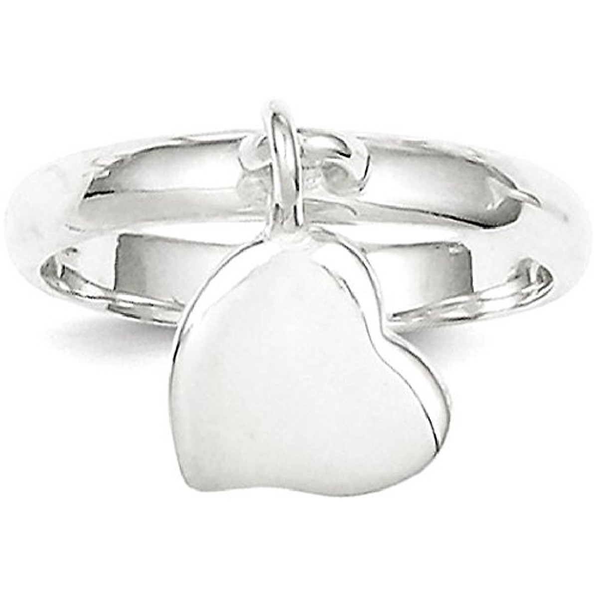 IceCarats 925 Sterling Silver Dangling Heart Love Ring Size 8
