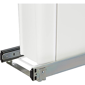 Knape & Vogt RS-PSW9-1-20-W 17 in. H x 8 in. W x D Steel in-Cabinet 20 Qt. Single White Pull Out Trash Can