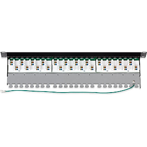 TRENDnet 24-Port Cat6A Shielded Patch Panel, 1U 19" Metal Housing, 10G Ready, Cat5e,Cat6,Cat6A Compatible, Cable Management, Color-Coded Labeling for T568A and T568B Wiring, Black, TC-P24C6AS