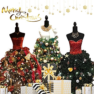 HAORUI Dress Form Mannequin Torso with Adjustable Tripod Stand, Pinnable Female Mannequin Body Manikin for Sewing, Dressmaker, Home Decor, Jewelry Display (Black)