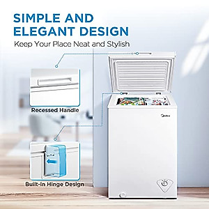 Midea MRC04M3AWW, White 3.5 cu. ft. Mini Freezer, Cubic Feet