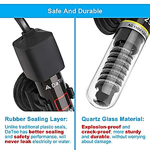 DaToo Mini Aquarium Heater 25W Small Fish Tank Heater 25 Watt with Free Thermometer Sticker