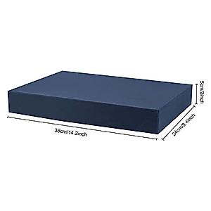 Shirt Boxes for Wrapping Gifts Navy Blue Gift Box with Lids, NIGNYA 6 Pack 14.2”x9.5”x1.96” Sturdy Cardboard Paper Wrapping Boxes Medium Shirt Boxes for Sweaters,Presents, Clothes, Shirt, Christmas Present, Womens Mens Gift, Father, Mother, Birthday