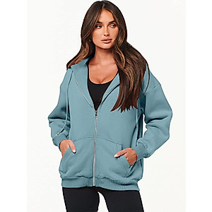 ANRABESS Womens Zip Up Hoodies Long Sleeve Oversized Sweatshirts Fleece Y2K Jacket Pockets 2025 Fall Outfits Fashion Clothes Lake Large