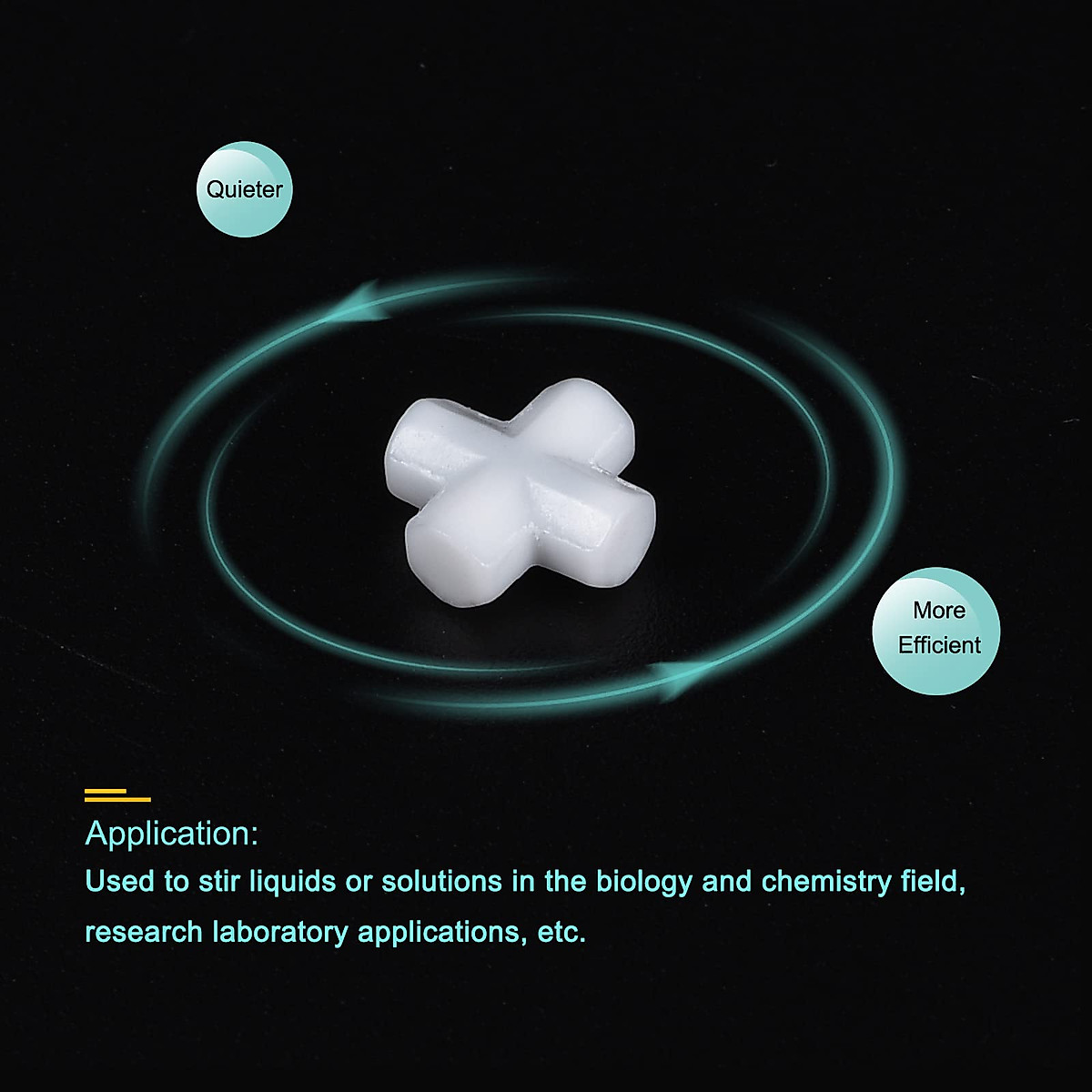 MECCANIXITY Magnetic Stirrer Mixer Stir Bar Rod 10mm(0.39") Cross Shape Coating Magnet White for Laboratory 2Pcs