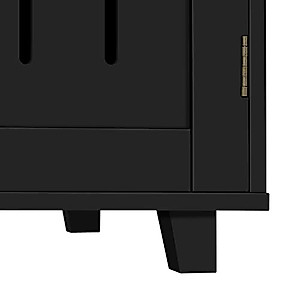 Yaheetech Shoe Cabinet Bathroom Storage Cabinet with 1 Drawer & Adjustable Shelf, Shoe Rack Pinter Stand for Home Office, Black