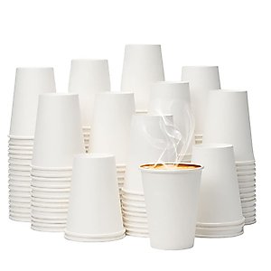 YEEHAW 12 oz 500 Pack Disposable Paper Coffee Cups, Bulk White Hot to Go Cups for Hot Coffee, Hot Liquid, Chocolate, Juice, Hot Beverage Drinkings, Ideal for Cafes, Bistros, Office and Family