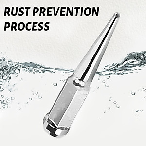 24PCS 14x2 Chrome Cone/Conical Bulge Seat Wheel Spike Lug Nuts with 1 Socket Key Compatible with Ford 2000-2018 Ford Expedition 99-14 F-150 09-14 Lobo/Lincoln 05-08 Mark LT 2000-2014 Navigator