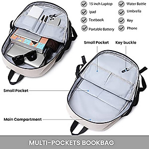 MIRLEWAIY Casual Laptop Daypack Girls Travel Backpack Lightweight School Bookbag Work Bag For High School student water-resistent, Pink Purple