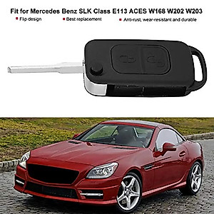 Suuonee Key Fob Case, 2 Button Remote Flip Key Fob Case Shell Cover Fit For SLK Class E113 ACES W168