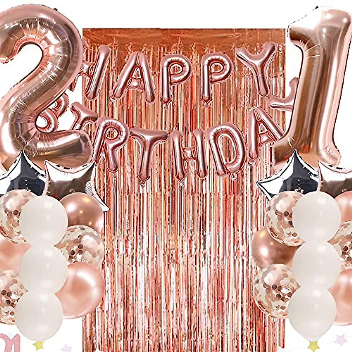 Kalyerparty Rose Gold Balloons, 60 Pack Rose Gold Confetti Balloons 12 inch Rose Gold Balloon White Latex Balloons for Birthday Party Wedding Graduation Bridal Shower Decorations.