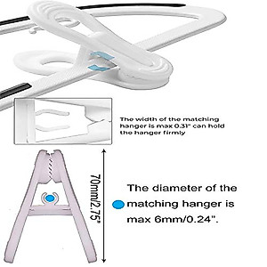 KRISMYA Hanger Clips for Hangers,30 Pcs Multi-Purpose Hanger Clips for Hangers White Finger Clips for Kids Hangers with Clips Plastic Clothes Hangers, Pants Hangers Clips