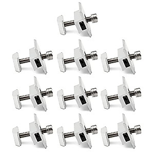 Fogun 10Pcs Solar Panel Mounting Bracket Kits, Aluminum Solar Panel Brackets Roof Solar Panel Bracket for RV, Boat, Wall 35mm