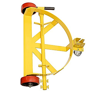 CFTEL 55 Gallon Drum Dolly Heavy Duty, Barrel Dolly for 55 Gallon Drum, Large 55 Gal Drum Dolly Hand Truck with Adjustable Tow Bar, 1200LB Low Profile Steel Round Dolly Cart