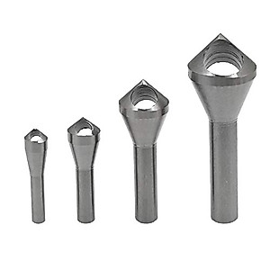 Bonsicoky 4PCS Countersink Chamfer Deburring Tool Set, High Speed Steel Hole Deburring Tool, Metal Wood Drill Bits for Wood, PVC Board, Aluminum, Insulation Board