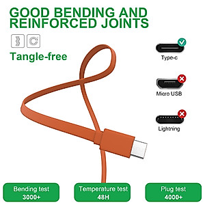 Xivip Replacement Charge 4 Charging Cord Charger Adapter Compatible with JBL Charge 4, JBL Charge 5, JBL Flip 4, JBL Flip 5, JBL Pulse 4, JR POP, Endurance Peak Wireless Speakers, Orange, 3.3ft