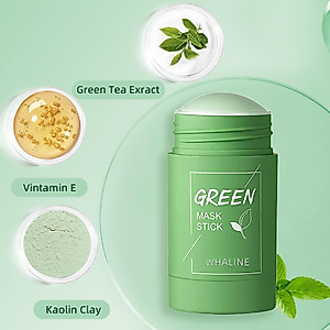 YIROCKAABBLL Green Tea Stick Mask for Face,green mask stick Blackhead Remover with Extract,Deep Pore Cleansing,Moisturizing,Oil Control,Clay Face Mask,Skin Brightening All Skin Types Men Women (3PCS)