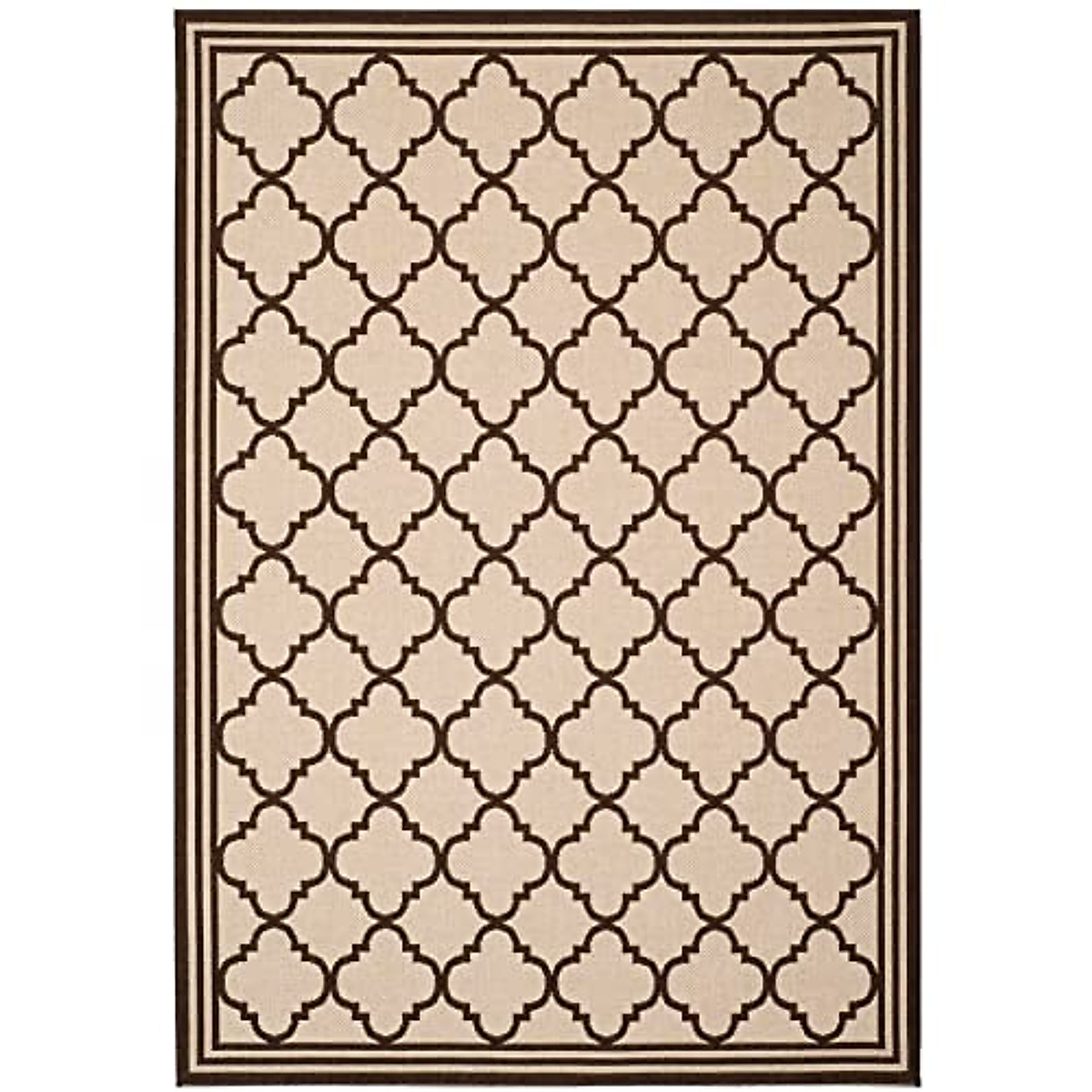 SAFAVIEH Linden Collection 8' x 10' Red/Cream LND121Q Trellis Indoor/ Outdoor Non-Shedding Easy-Cleaning Patio Backyard Porch Deck Mudroom Area Rug