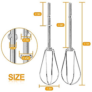 Hand Mixer Beaters W10490648 Hand Mixer Attachment Beaters Replace W10490648 KHM2B AP5644233 PS4082859 (2PACK)