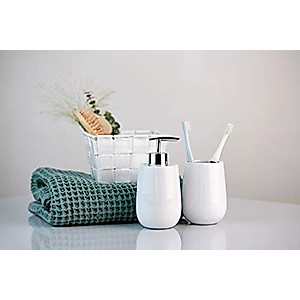 WENKO Adria Mini Square 20369100 Woven Plastic Storage Basket 14 x 9 x 14 cm White