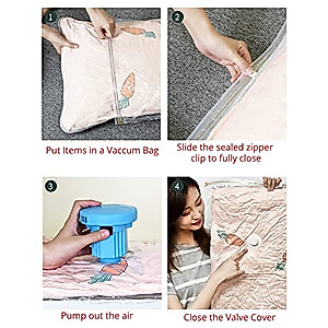 Vacuum Storage Bags (6 Jumbo) with Hand Pump | 40"x32" Vacuum Sealer Bags Clothes | Compression Bags for Travel | Space Saver Vacuum Storage Bags | Blanket Storage Bags | Clothing Storage