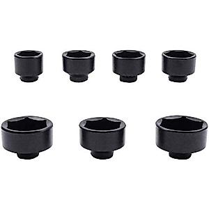 iBetter 7-Piece Oil Filter Wrench Set, Black, Aluminum, 24mm-38mm