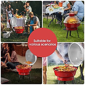 Masegari Portable Charcoal Grill, BBQ Folding Outdoor Small Grills for Patio Backyard Cooking Barbecue Camping 14.5 Inch