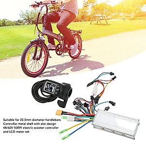 RiToEasysports 48/60V 500W Electric Bike Brushless Controller LCD Display, Scooter Motor Brushless Controller Instrument Pointer Set