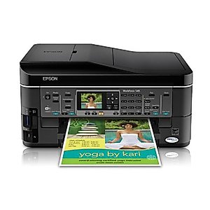Epson WorkForce 545 Wireless All-in-One Color Inkjet Printer, Copier, Scanner, Fax, iOS/Tablet/Smartphone/AirPrint Compatible (C11CB88201)