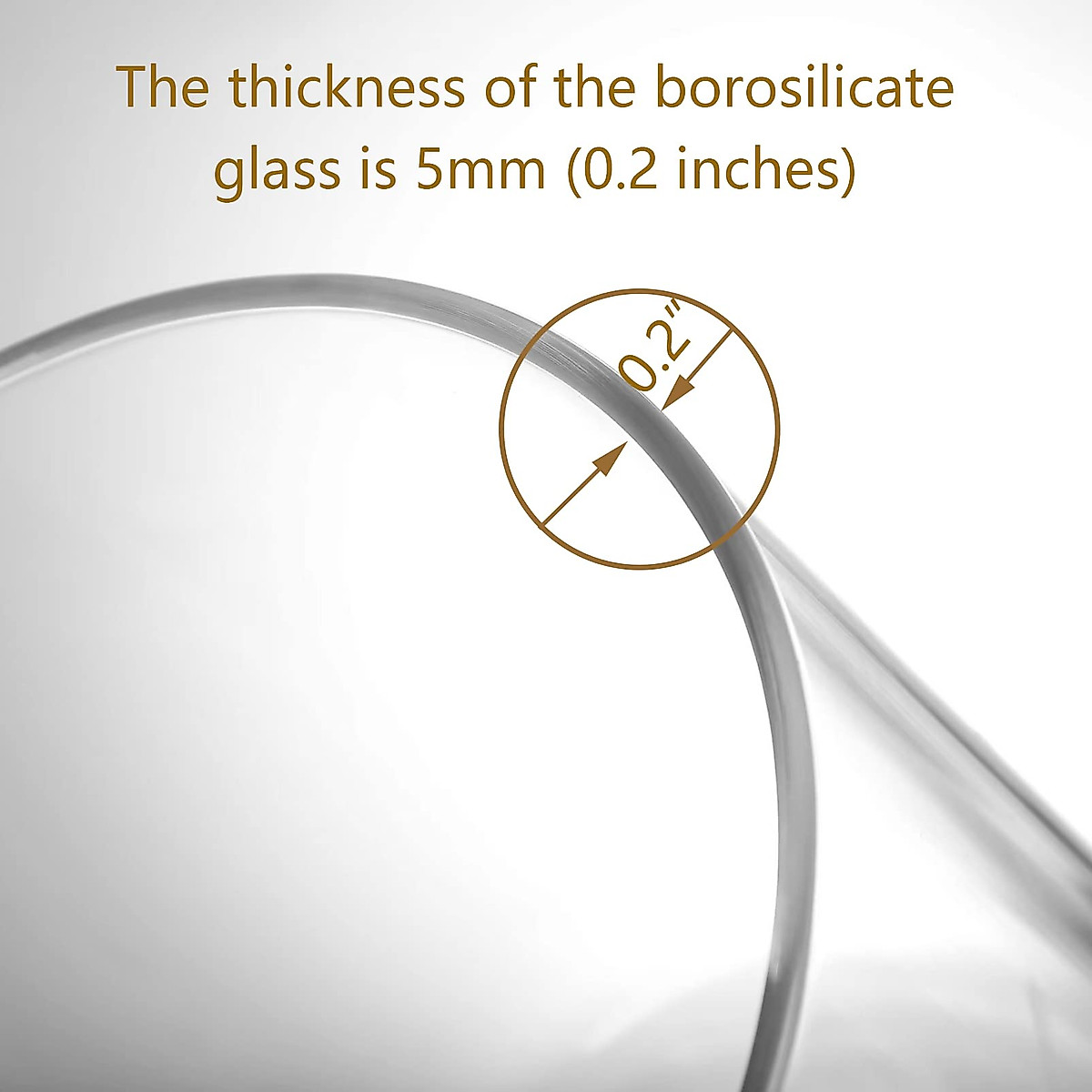 1.32 Gallon (5 L) Food Grade Borosilicate Glass Drink Dispenser, Beverage Dispenser With 304 Stainless Steel Faucet, Adjustable Exhaust Vent and Thermometer Air Tight Bamboo Lid, With Bamboo Stand