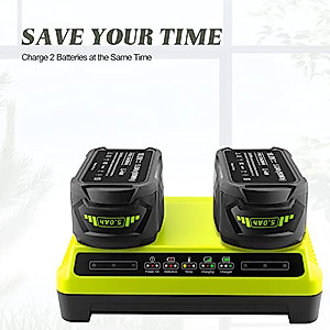 ADVNOVO P117 Dual Charger Replacement for Ryobi 18V Battery Charger P118 Compatible with Ryobi 12V to 18V One Plus NiCd NiMh Lithium Ion Battery P100 P101 P102 P103 P105 P107 P108 P200