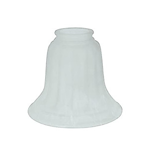 Aspen Creative 23008-4 Transitional Frosted Bell Shape Ceiling Fan Glass Shade.2-1/8"Fitter.Size:5-1/2"D x 4-3/4"H.4Pcs/Pack