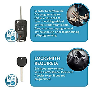 Keyless2Go Replacement for Keyless Remote 3 Button Flip Car Key Fob for OHT01060512 with Uncut Transponder Ignition Car Key High Security Laser Sidemill B119 HU100