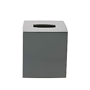 Bathroom Accessories - Set of 4 Includes Decorative Soap Lotion Dispenser, Tumbler, Tissue Box, Tray for Modern Farmhouse Bath Decor Kitchen Countertop Organizer Housewarming Gift - Grey