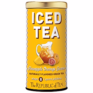 The Republic of Tea – Pineapple Orange Guava Iced Green Tea, 8 Large Quart-Sized Iced Tea Pouches, Naturally Caffeinated