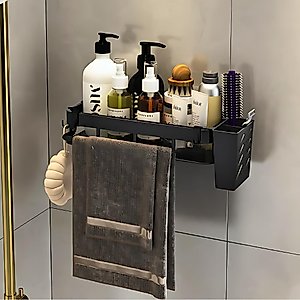 Generic Cozei Multi-Purpose Adhesive Shelf, Drill-Free Organization Shelf, Black