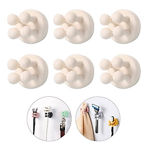 iBetterLife Self-adhesive Silicone Hook Holders - 4Pcs Mounted to Wall for Clipping Hanging Toothbrush Razor Towel Key Plug Cable, Utility Holders for Kitchen Bathroom Home Office Dorm Room Essentials