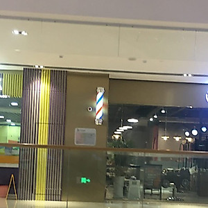 HuaShuani Hair Salon Barbershop LED Neon Sign Lights Open Rotating Signs, Barber Red White and Blue Light Poles Glow LED Global Lights 28 Inches, Sign Wall Mounted Waterproof Energy Saving